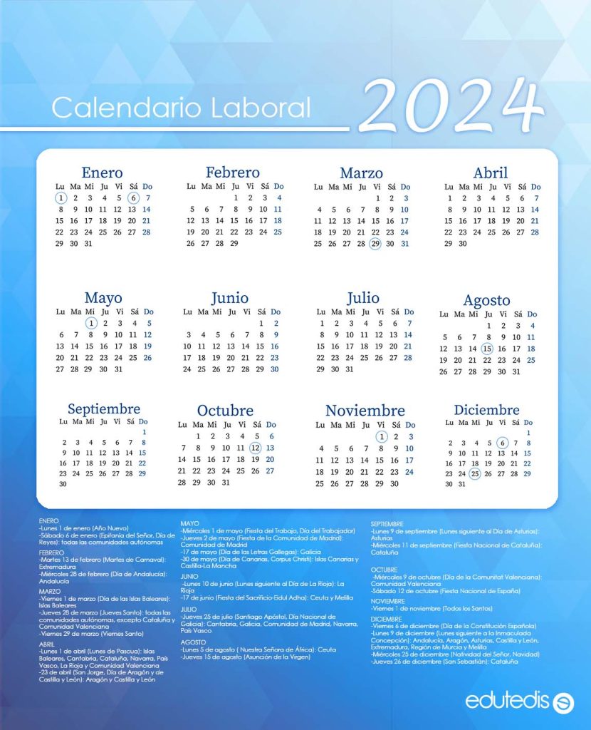 Calendario Laboral 2023 festivos nacionales y autonomías
